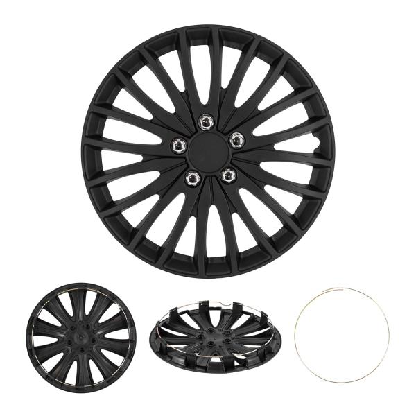商品名:  Cobra-Tek Set of 4 Hubcaps Wheel Cover Shadow Black Universal, Fits Steel Wheels, Tapas para Rines, (16”, 15” inch...
