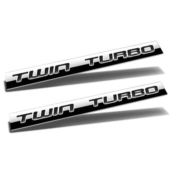 商品名:  2Pcs 3D Polished Chrome Twin Turbo Letter Car Emblem Trunk Lid Sport Decal Car Badge Sticker Twin Turbo T2.0 T2.5 ...
