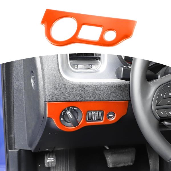商品名: RT-TCZ チャレンジャーヘッドライトスイッチパネルトリムカバー ダッジチャレンジャー2015年以降 充電器2010年以降用 オレンジインテリアアクセサリー 1個 RT-TCZ for Challenger Headlight ...