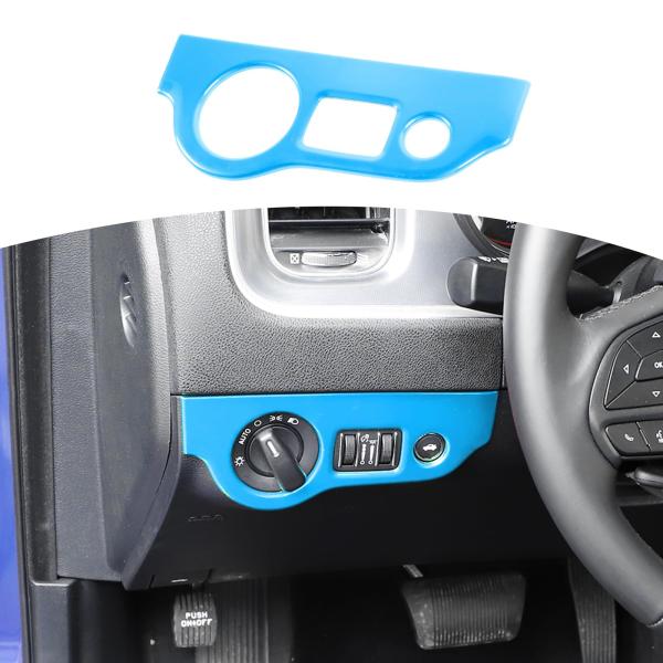 商品名: RT-TCZ チャレンジャーヘッドライトスイッチパネルトリムカバー ダッジチャレンジャー2015年以降 チャージャー2010年以降用 ライトブルー インテリアアクセサリー 1個 RT-TCZ for Challenger Head...