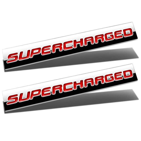商品名:  2Pcs 3D Polished Chrome Supercharged Letter Car Emblem Trunk Lid Sport Decal Car Badge Sticker Supercharged (Silve...