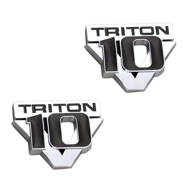 商品名:  2 Pack Triton V10 Emblem Replacement for 2005-2011 Tailgate 3D Sticker Badge Nameplate (Silver Black)ブランド: KAISPT高...