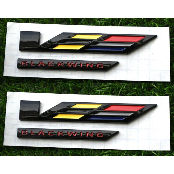 商品名: V-Blackwing エンブレム Vシリーズ ブラックアウト ブラックウィングバッジ Vロゴ 2020-2025 CT4 CT5 86596092に対応 (エンブレム2個 - カラフル) 2Pcs V-Blackwing Emb...