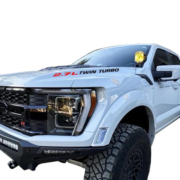 商品名:  2.7L Twin Turbo Pickup Truck Engine Hood Decals Plaintext Emblem for Ford F-150 Ecoboost V6 2Pcs (Red Black, 2.7L ...