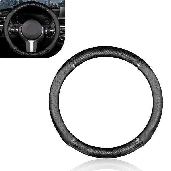 商品名: Vowbrew 車用カーボンファイバーハンドルカバー、滑り止め通気性があり快適な感触のカバー、オールシーズン対応、タイトフィット傷防止保護カバー1点、車用ユニバーサル(ブラック#ラウンド) Vowbrew 1 PC Car Car...