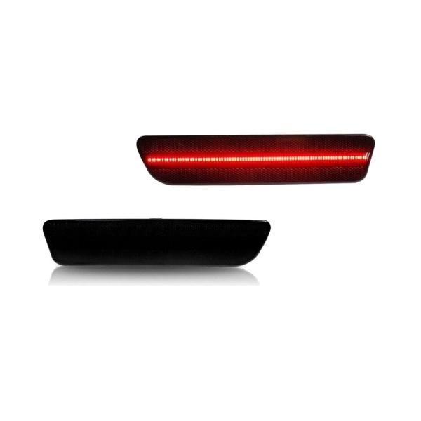 商品名:  EFCUCLP Smoked Rear Bumper Reflector Side Markers Red Light Black ABS Housing Bulbs for Ford for Mustang GT Base 0...