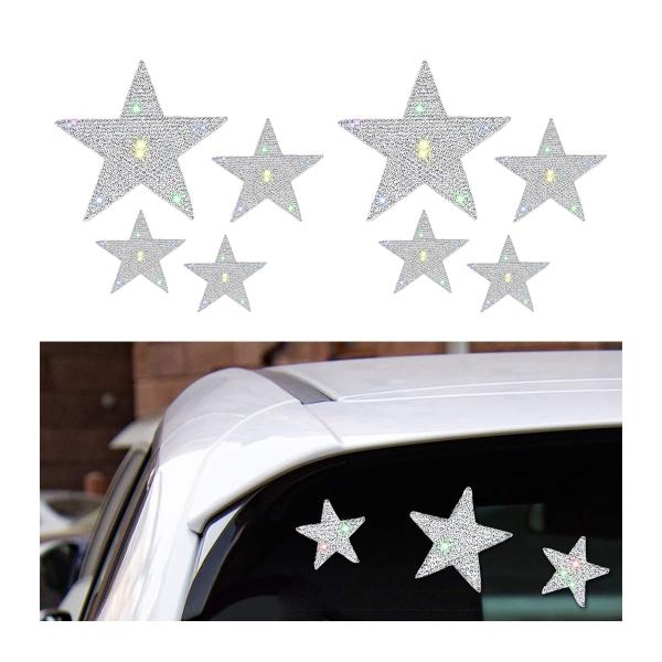 商品名: Bittwee Bling カーステッカー、8ピース/2セット スタークリスタルラインストーン車両エンブレムデカール、自己粘着ダイヤモンドグリッター自動車インテリアデカール装飾アクセサリーバンパーウィンドウラップトップ用 (ホワイ...