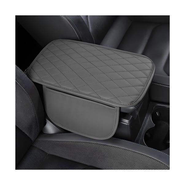 商品名: DXNQ カーセンターコンソールカバー、アップグレード版ソフトレザーアームレストカバークッション サイド収納バッグ2つ付き スタイリッシュなポータブルカーミドルコンソールカバーアクセサリープロテクター ほとんどの車両用 (グレー)...