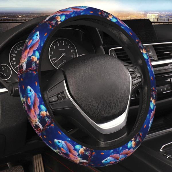 商品名:  Steering Wheel Cover Elastic Steering Wheel Protector Cover Coral Reef Fish Aquarium Car Steering Wheel Covers Car...