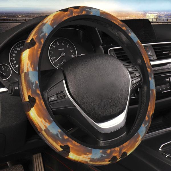 商品名:  Steering Wheel Cover Elastic Steering Wheel Protector Cover Dog and Sunset Car Steering Wheel Covers Car Interior ...