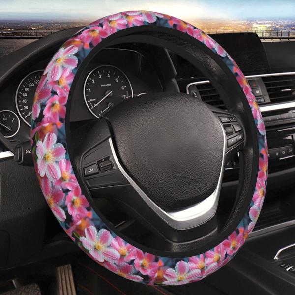 商品名:  Steering Wheel Cover Elastic Steering Wheel Protector Cover Cute Rain Flowers Car Steering Wheel Covers Car Interi...