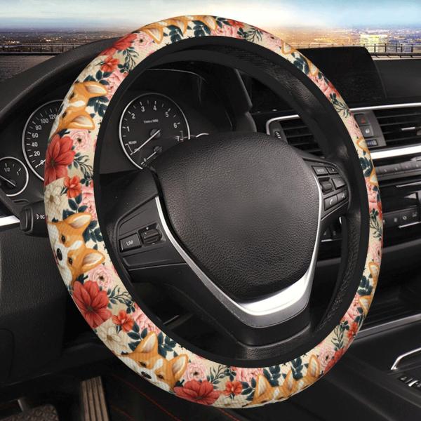 商品名:  Steering Wheel Cover Elastic Steering Wheel Protector Cover Floral Flowers Car Steering Wheel Covers Car Interior ...