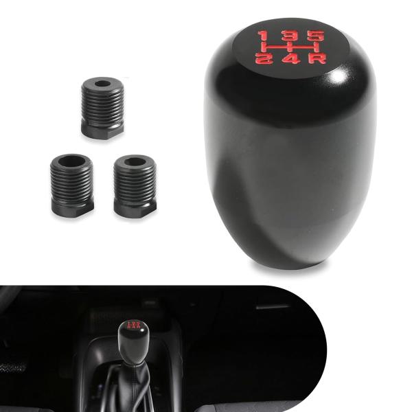 商品名: Bookeel 1個 車 5速ギアボックス シフトノブ、1.57インチ x 2.36インチ x 0.87インチ 合金製 滑らかなライン 防錆 握りやすいギアレバーヘッド M12 x 1.25アダプター付き、マニュアルトランスミッシ...