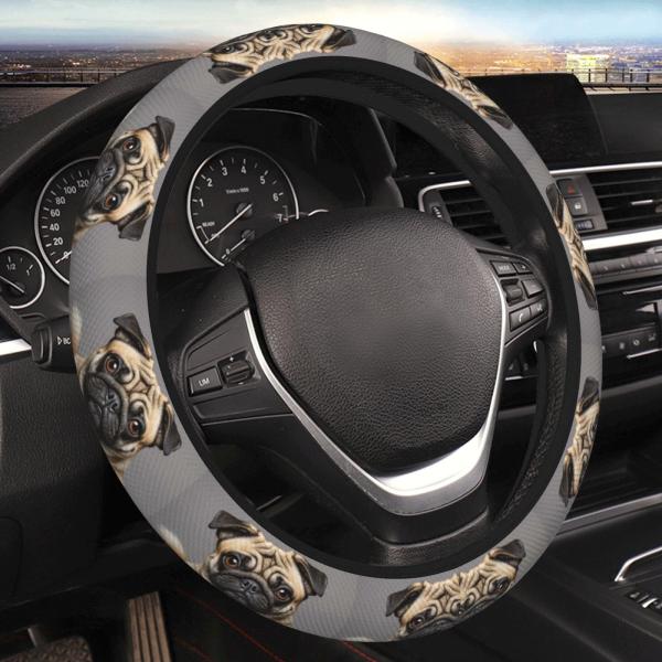商品名:  Steering Wheel Cover Elastic Steering Wheel Protector Cover Animal Pug Dog Car Steering Wheel Covers Car Interior ...