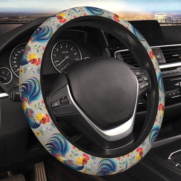 商品名:  Steering Wheel Cover Elastic Steering Wheel Protector Cover Art Colorful Chicken Car Steering Wheel Covers Car Int...