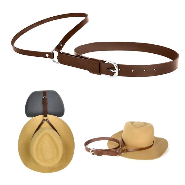 商品名: SHMZK カウボーイハットホルダー トラック用 プレミアムレザートラックピックアップハットホルダー 調節可能なストラップ付きカウボーイハットラックホルダー 車/トラック/SUV/車のインテリアアクセサリーに帽子を安全に保ちます(...
