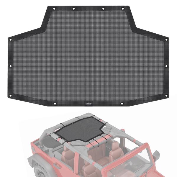 商品名:  MZS Sunshade Compatible with Wrangler JKU 2007-2018 4 Door, Rear Mesh Sun Shade Bikini Top Roof Cover Sunblock Hea...