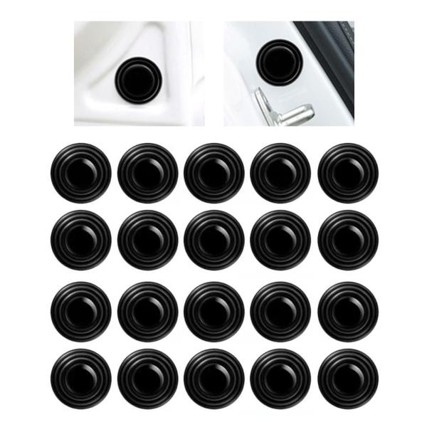 商品名: 車のドアショックアブソーバ ドアサイド遮音保護 自己粘着デバイス ユニバーサル防音クラッシュパッド 耐衝撃性 車のドアパッド 車のドアアンチクッション ほとんどの車に対応(ブラック) 20 Pcs Car Door Shock A...