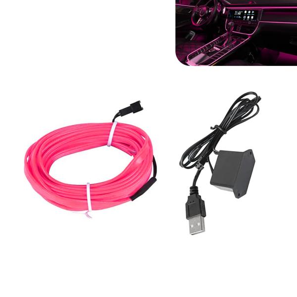 商品名: Ferianl EL ワイヤー インテリア 車 LED ストリップライト、USB ネオン グローブ ストロボ エレクトロルミネッセンスワイヤー ライト 6mm ソーイングエッジ付き、16.4FT ネオンワイヤー アンビエント照明キ...