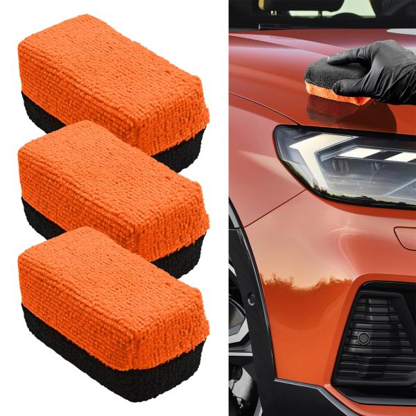 商品名: Lyxheth プレミアムマイクロファイバーアプリケーター 洗車スポンジ カーディテーリングスポンジアプリケーター ユニバーサルセラミックコーティングアプリケータースポンジ カーアクセサリー カーペイント、金属、プラスチックトリム...