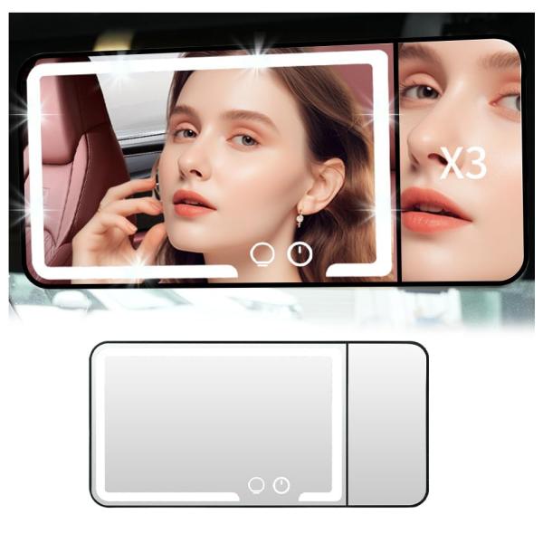 商品名:  Car Vanity Mirror with Lights &amp; Magnifying Glass,Touchable Vanity Car Mirror with Adjustable 3-color Lighting ...