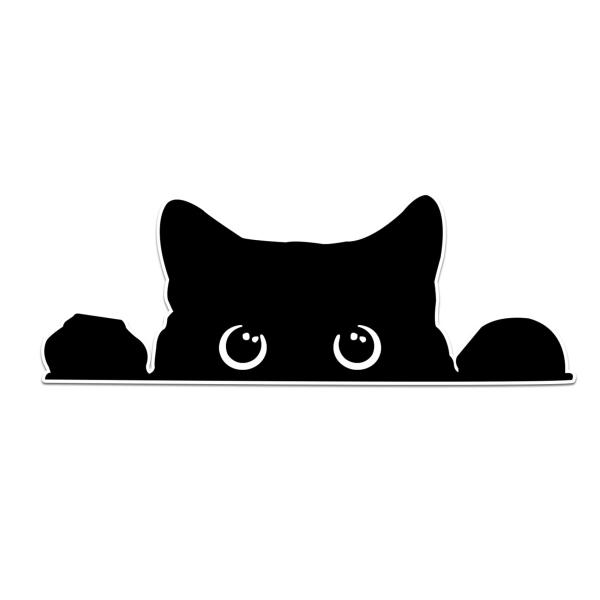 商品名: Lyxheth Peeking Sneaky Cat Sticker、車用猫デカール、ブラックインドアアウトドアビニールデカール、ユニバーサルビニール防水バンパーステッカーカーアクセサリーラップトップ、ウォーターボトル、窓用(ホワ...