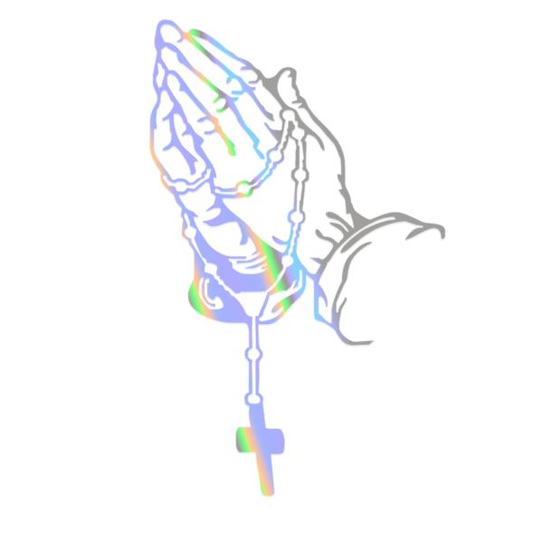 商品名: Lyxheth 祈るハンドデカールステッカー、ロードプレミアム車両デカール、祈りの手&amp;ロザリオステッカー、ビニールバンパーステッカー装飾カーアクセサリー車トラックコンピューター壁(マルチカラー) Lyxheth Prayi...