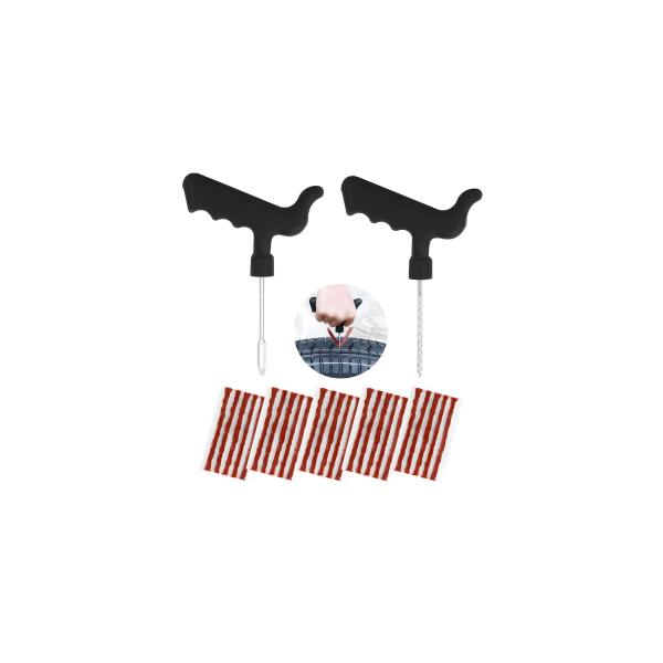 商品名: KHGUZ 32個 車用タイヤ修理キット プラグ付き 2個 Tハンドル 車両タイヤ修理ツール 30個のストリング付き パンクプラグフラットを修正するオートパッチセット トラクター ATV オートバイ用 ユニバーサル KHGUZ 3...