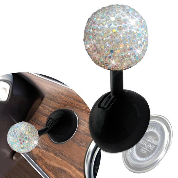 商品名: Lyxheth カープッシュスターターボタンカバー、スタートボタンジョイスティック、ワンタッチカープッシュツースタートアクセサリージョイスティックカバー、ラインストーン車両エンジンスタートストップロッカーカーアクセサリー(AB) ...