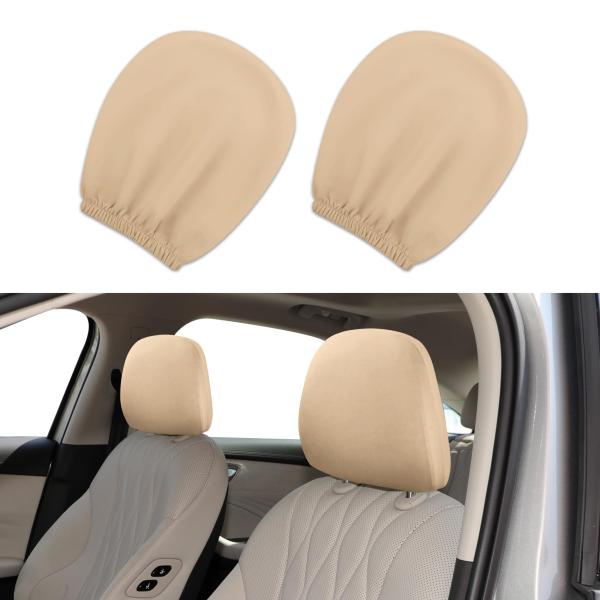 商品名: Lyxheth 車用ヘッドレストカバー、ヘッドレストプロテクター、伸縮性のある生地のカーシートヘッドレストカバー、傷の保護と回避、取り外しが可能なヘッドレストカバー、ほとんどの車のオートシート用(ベージュ) Lyxheth 2PC...