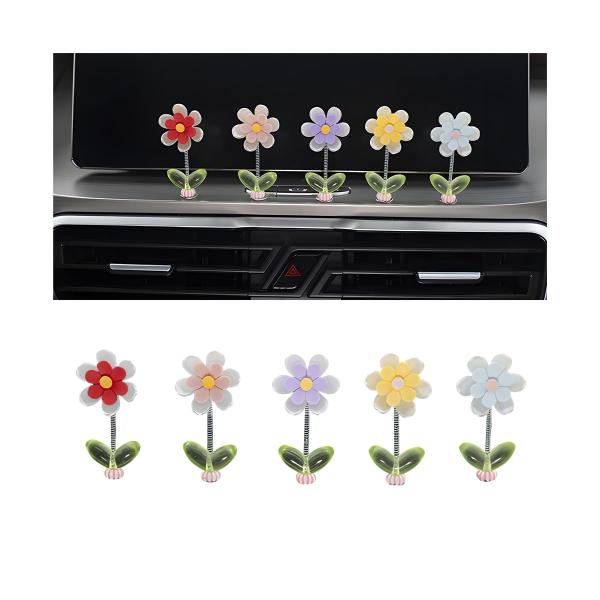 商品名: Zpana デイジーカーダッシュボードデコレーション5点、ミニフラワービークルバックミラーアクセサリー、スプリング付き、カラフルな自動車内装ダッシュオーナメント、SUV、セダン、トラック用 Zpana 5PCS Daisy Car...