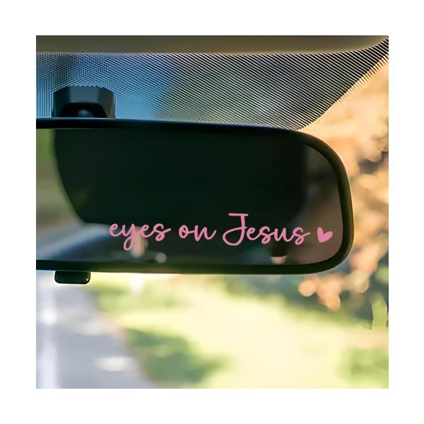 商品名: TNAIYH カーバックミラーステッカー3個 Eyes On Jesus 防水車両バックミラーデカール、かわいい自動車インテリア装飾アクセサリー、SUVセダントラック用ユニバーサル(ピンク) TNAIYH 3PCS Car Rea...