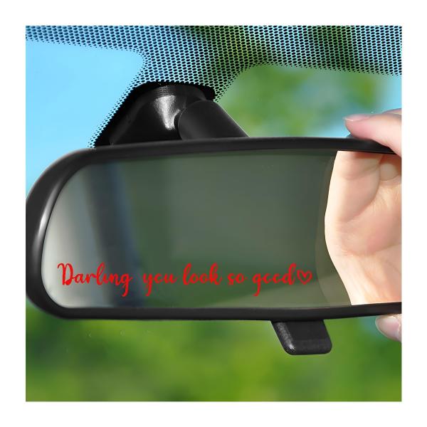 商品名: Zpana 3ピース カーバックミラーデカール、ビニールダーリンユールックソーグッドカーリアビューミラーステッカー、防水自動車インテリア装飾アクセサリー、SUVセダントラック用ユニバーサル(レッド) Zpana 3PCS Car ...