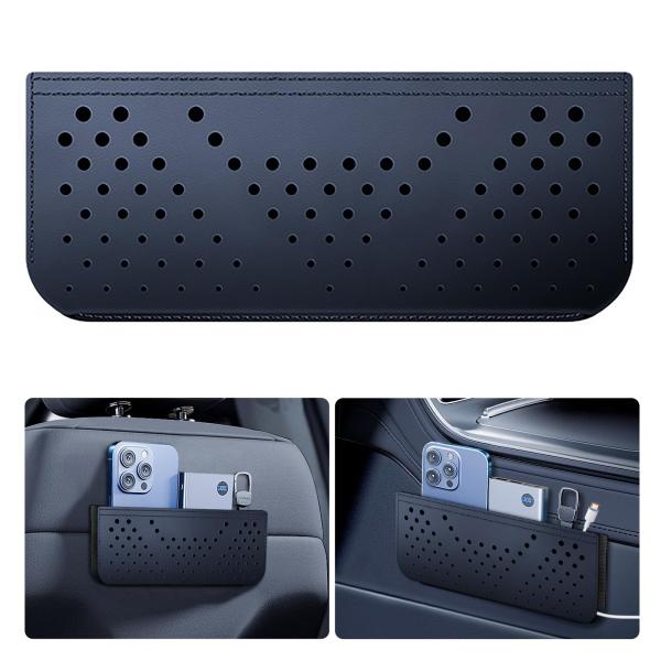 商品名: DACIRTY カーシートサイドストレージバッグ、PUレザー 通気性 チケットカード 携帯電話キー USB データライン ウォレット 収納 メッシュポケット 多機能自己粘着ケース 車 SUV トラック (ブラック) DACIRTY...