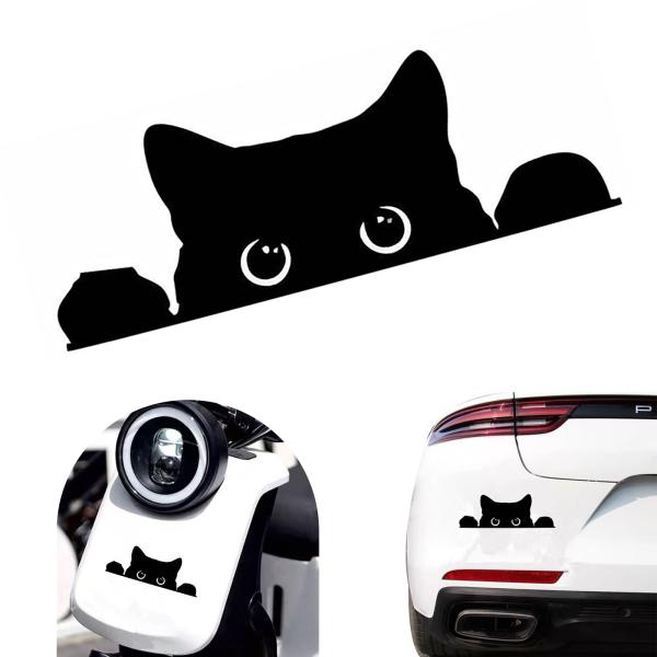 商品名: Zikefest Peeking Sneaky Cat ステッカー、防水ファニーキャッツデカール、かわいい黒猫のグラフィック付き自己粘着カーデカール、車のウィンドウラップトップ、カーアクセサリー(透かし彫り) Zikefest P...