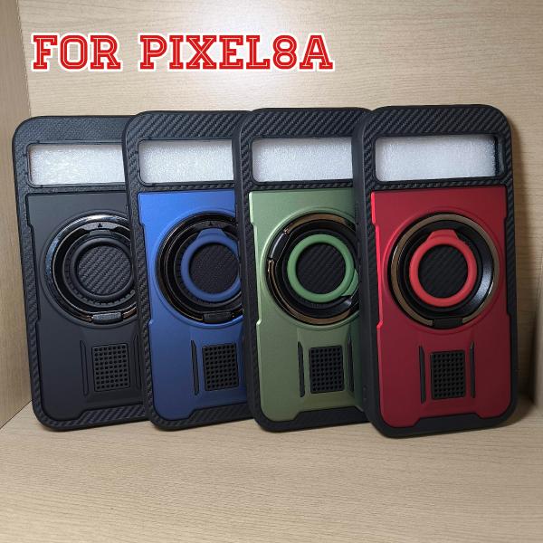 Pixel8a 用新タイプ Coolなデザイン！タフネス風ケースカバー case cover になります。色は、Coolな4色！スッキリしたデザインでクールなケースです。便利なスタンド付！ケース仕様:◯材質:PC+TPU◯色:ブラック、ブル...