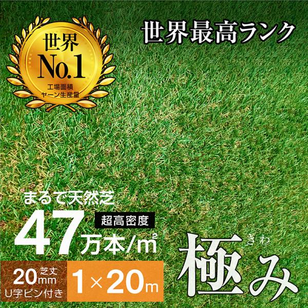 サイズ/重量1×20ｍ(約23.9kg)カラーラッシュグリーン付属品固定用U字ピンはロール梱包の芯材の中に同封タイプロール式材質表面：ポリエチレン樹脂、裏面：ポリプロピレン樹脂生産国ベトナム特徴・人工芝で一年中 美しいお庭を楽しみませんか！...