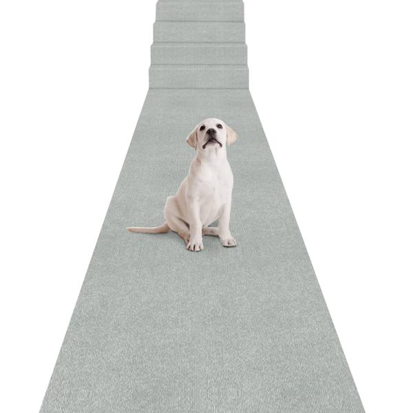 廊下 カーペット 吸着 廊下敷き 60×600cm 厚さ4 mm Bolinker ロングカーペット ズレない 洗える 撥水 おしゃれ 無地 カーペットタイプ ロングマット PU 防音 ラグ (ライトグレー)【滑り止めの廊下床保護マット】子...
