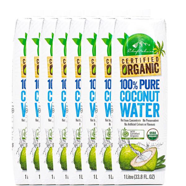 Chef's choice シェフズチョイス オーガニックピュアココナッツウォーター1000ml x8 無添加 Organic pure coconut water (1000ml×8本)オーストラリアブランド シェフズチョイス原材料:有機...