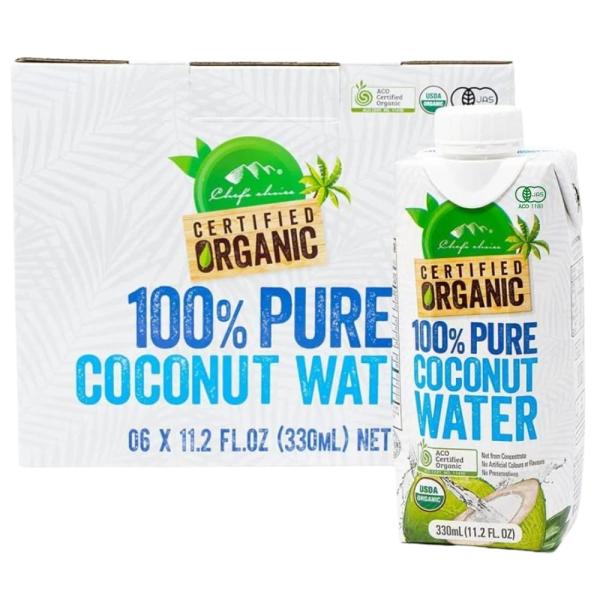 Chef's choice シェフズチョイス オーガニックココナッツウォーター330ml (6本/1箱) 無添加 Organic 100%pure coconut water (6本1箱)オーストラリアブランド シェフズチョイス 330ml...