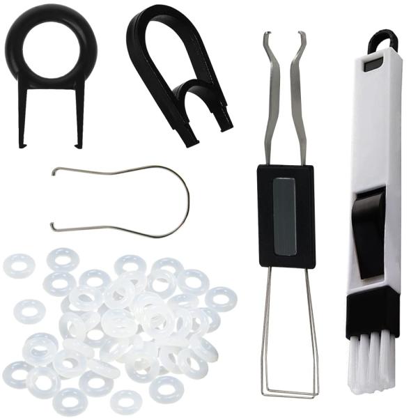 キートップ引抜工具 キーキャップ キープラー キートップ 外し 引き抜き工具 6点セット メカニカルキーボード 2in1 メンテナンス工具1個 平型/円形キーキャッププーラー各1個 ステンレス製シャフトプーラー1個 200 PCSラバーO静...