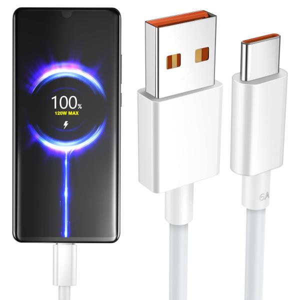 USB Type-C ケーブル 2M 120W xiaomi用急速充電ケーブル 6A 約15で80%充電 For xiaomi 12 11t pro/Redmi Note 11pro/POCO F4 GT/ハイパーチャージ/Turbo Ch...