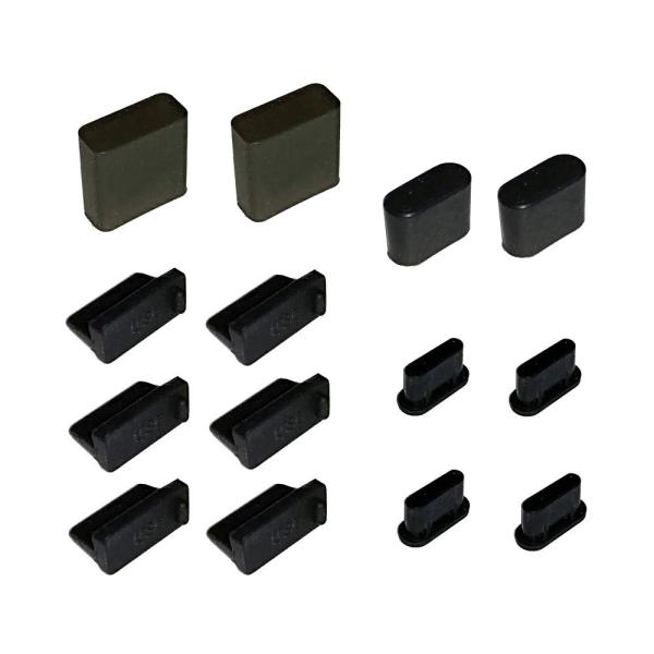 monofive USB/USB TYPE-Cポート オス・メス用防塵保護カバー セット(計14個入り)シリコンタイプ MF-USBOM-C14BUSBポート・TYPE-Cポート(オス・メス)用の各種保護カバーキャップのセット(計14個入り...