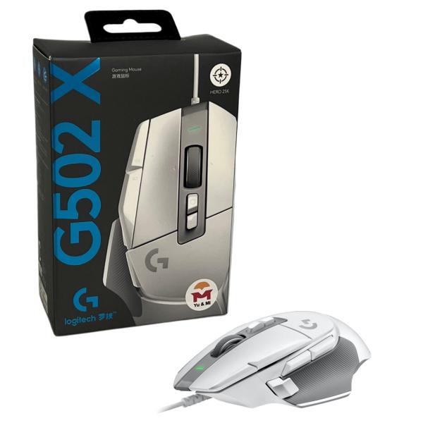 Yu＆Mi G502 X 有線 ゲーミングマウス,HERO 25K センサー,ハイブリッドスイッチ LIGHTFORCE,軽量89g, 13個 プログラム可能 ボタン,高耐久 高感度,G502X-BK,kobuta保証書付 海外正規品 2年...