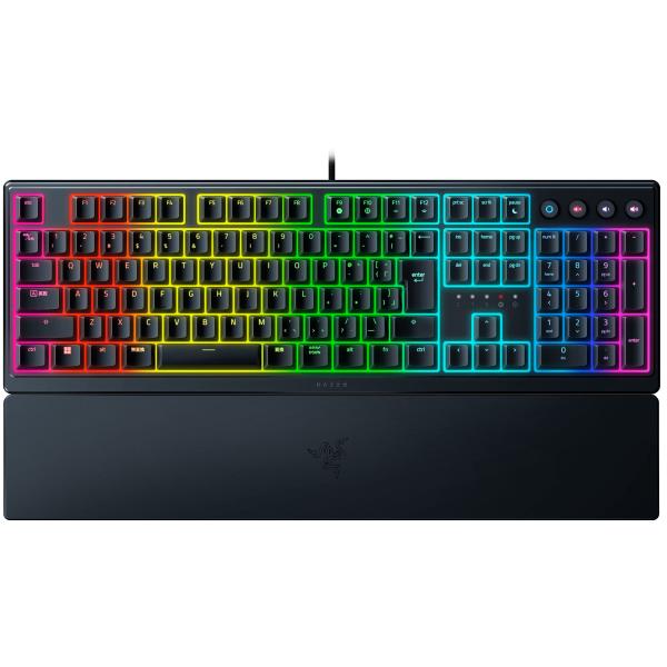 Razer レイザー Ornata V3 JP ゲーミングキーボード 有線 薄型 キーボード クリック感のあるメカ・メンブレンスイッチ搭載 UV コートキーキャップは耐摩耗性と耐傷性を向上 バックライトが光る専用メディアキー エルゴノミック...