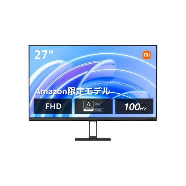 Xiaomi モニター A27i ディスプレイ 27インチ フルHD 1920x1080 100Hz HDR10 6ms 角度調節 ブルーライト VESAマウント対応【FHD解像度、クリアで自然な画質】視野角178°、解像度1920×108...