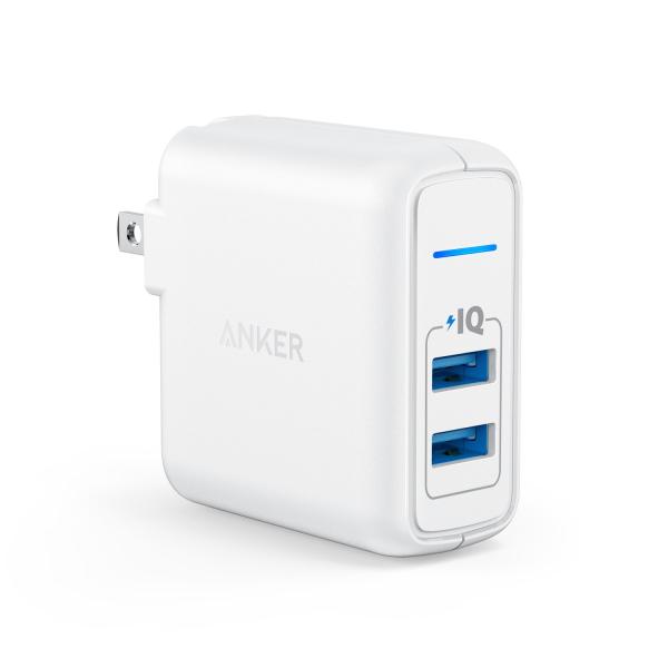 Anker PowerPort 2 Elite (USB充電器 24W 2ポート) 【PSE技術基準適合/PowerIQ搭載/折りたたみ式プラグ搭載/旅行に最適】 iPhone/iPad/Galaxy その他Android各種対応 ACコン...