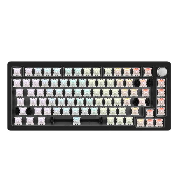 DrunkDeer A75 ラピッドトリガー キーボード メカニカル TKL ゲーミング 磁気スイッチ RGB 高速反応 有線 USB コンパクト 82キー Type C ノブ付き ベアボーン ブラック キーキャップなし注意 - モデル: ...