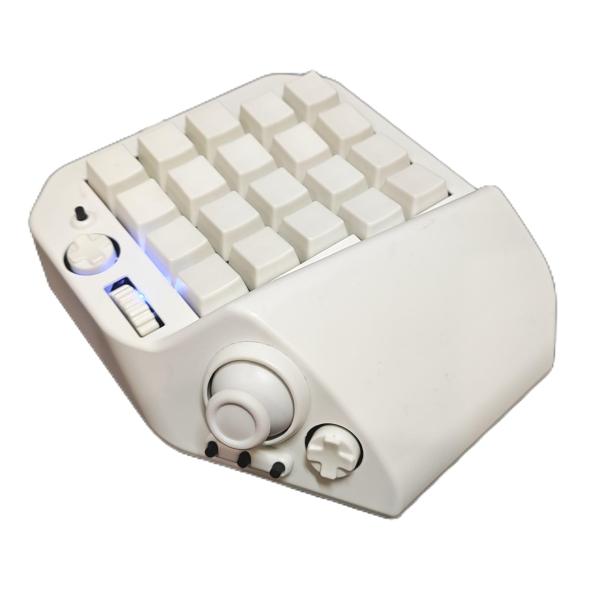 [MH-Device] 左利き用MH-Delta ジョイスティック・ホイール付き41キー片手ゲーミングキーボード 片手 キーパッド 右手キーボード (フリップ - ホワイト)[概要] 本製品はPCキーボードで操作するFPS・TPSや3Dオー...