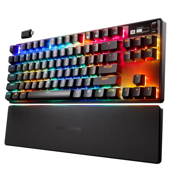 SteelSeries ラピッドトリガー 搭載 ゲーミングキーボード テンキーレス 無線 ワイヤレス 英語配列 OmniPointスイッチ 有機ELディスプレイ搭載 Apex Pro TKL WL (2023) US 64865 ブラック【...